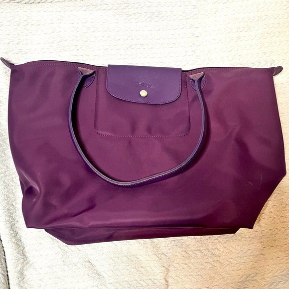 Longchamp | Bags | Large Purple Longchamp Tote | Poshmark
